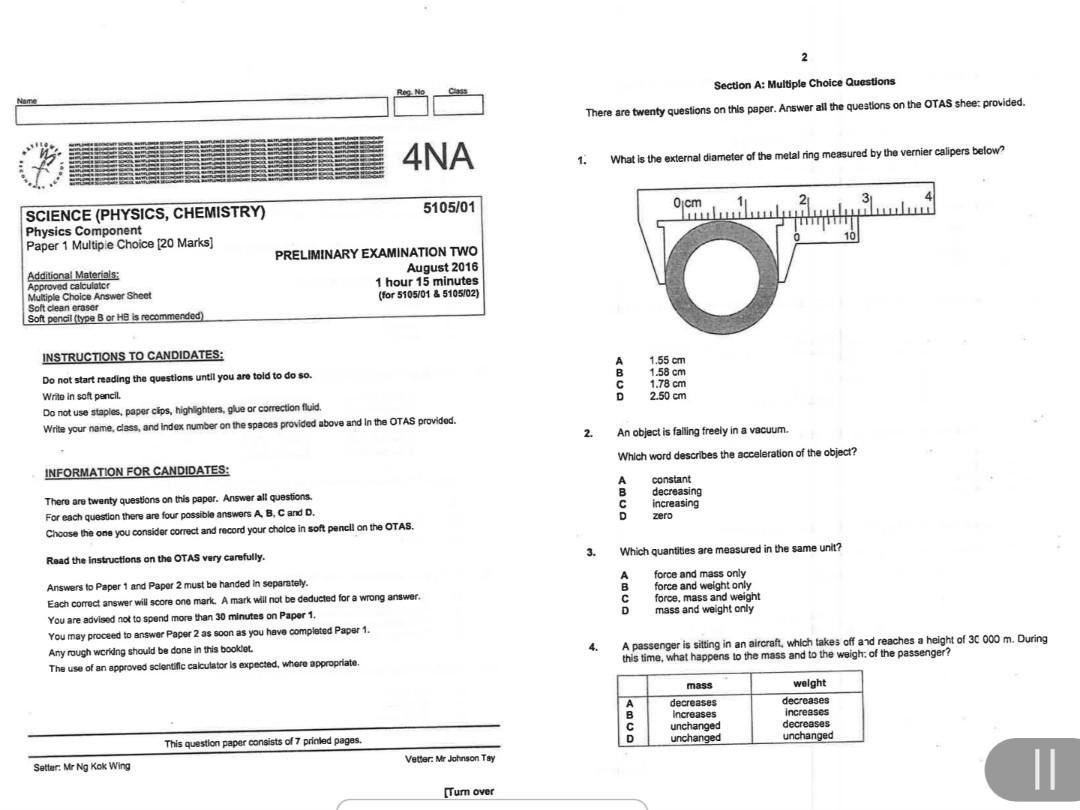 Sec 4 NA (science physics) exam papers, Everything Else on Carousell