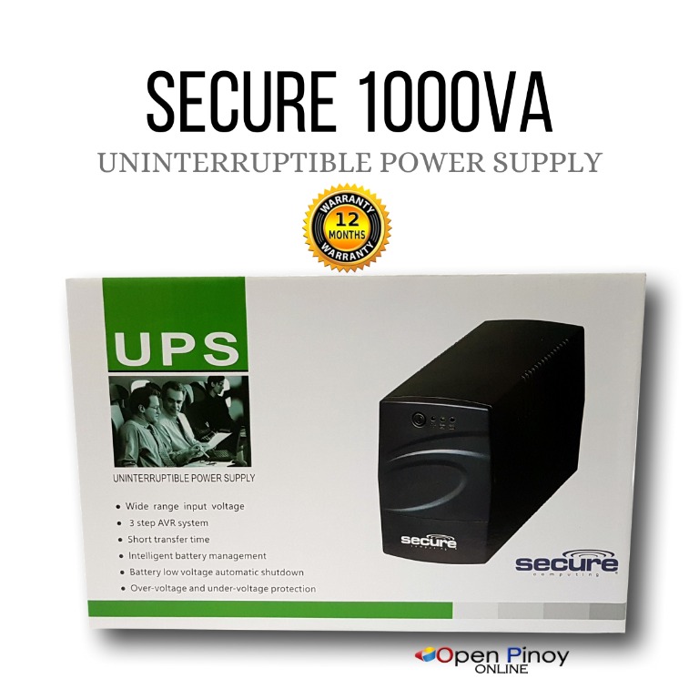 SECURE 1000VA Uninterruptible Power Supply, Computers & Tech, Parts ...