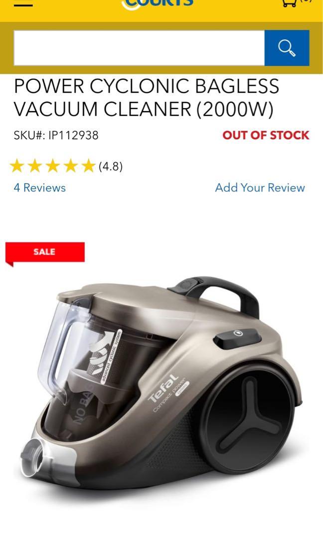 TEFAL TW3786 COMPACT POWER CYCLONIC BAGLESS VACUUM CLEANER (2000W), TV ...