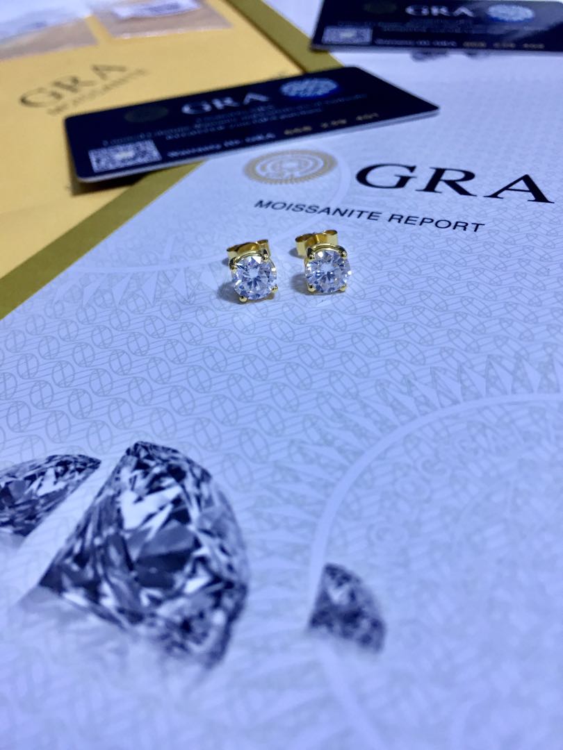 SALE 14K SOLID GOLD EARRINGS DE ROSCAS LOCK WITH AUTHENTIC MOISANNITE ...