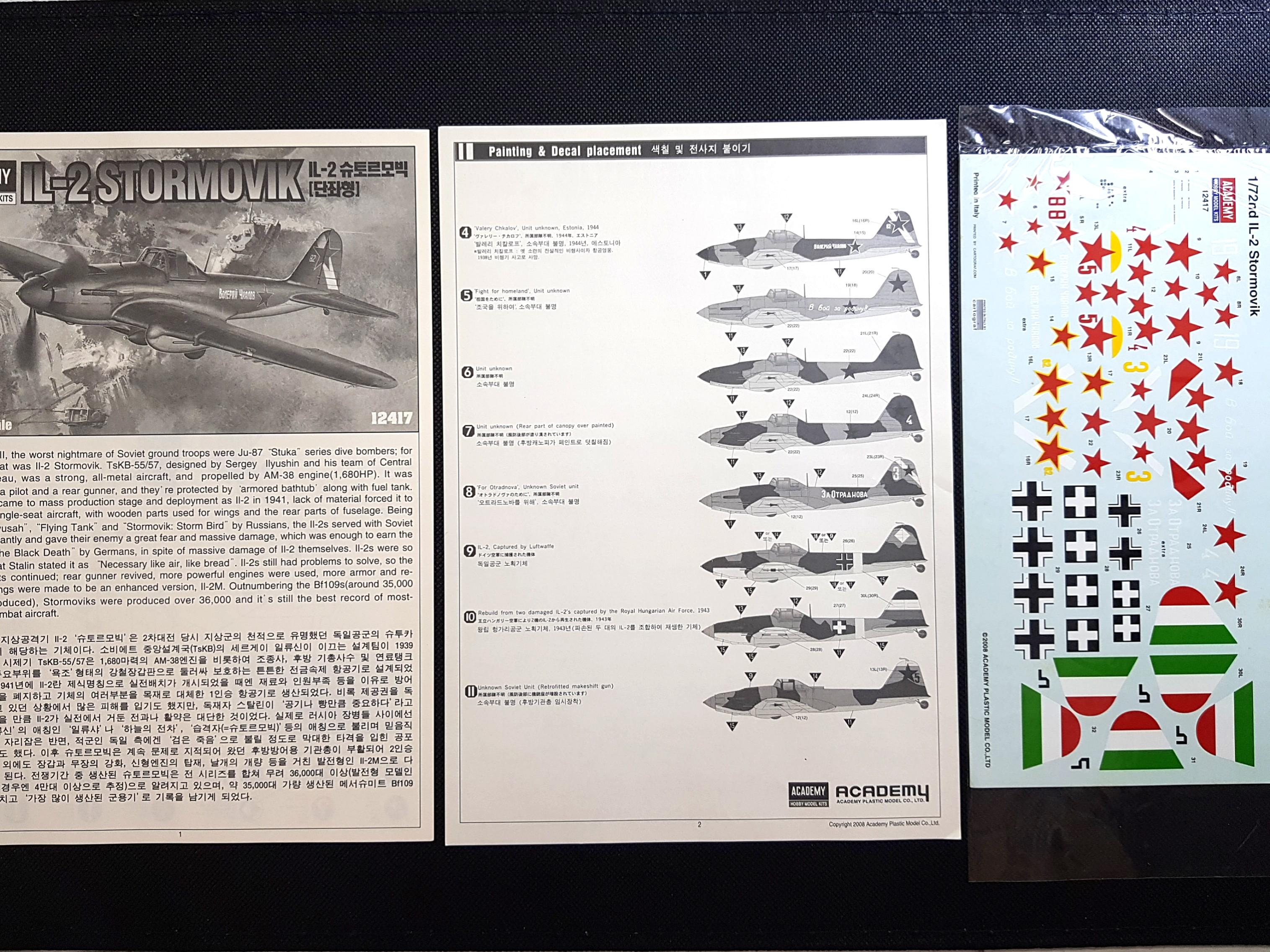 1/72 #12417 Academy Russian Army Fighter Bomber Ilyushin IL-2 Stormovik ...