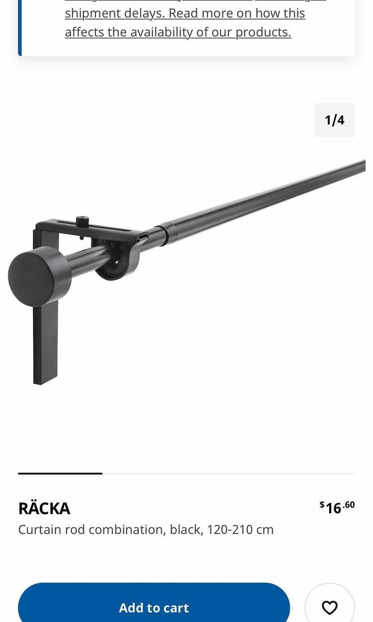 2x Ikea Racka rods, Furniture & Home Living, Home Decor, Curtains ...