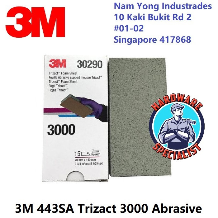 3M 30290 443SA Trizact 3000 Abrasive Foam Sheet (Car Detailing ...