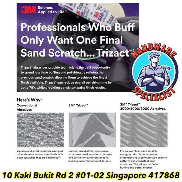 3M 30290 443SA Trizact 3000 Abrasive Foam Sheet (Car Detailing ...