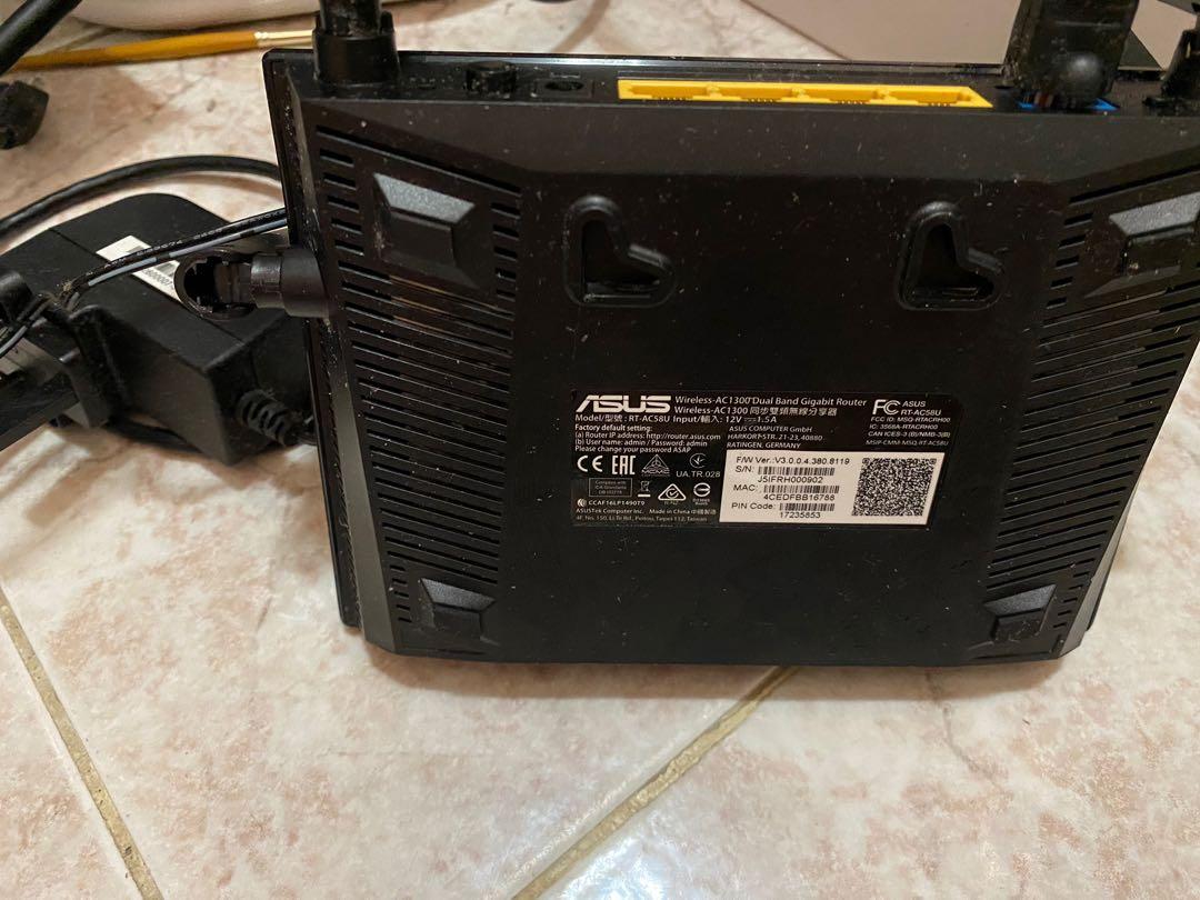 Asus RT-AC58U router 路由器, 電腦＆科技, 電腦周邊及配件, Wifi及上網相關產品 - Carousell
