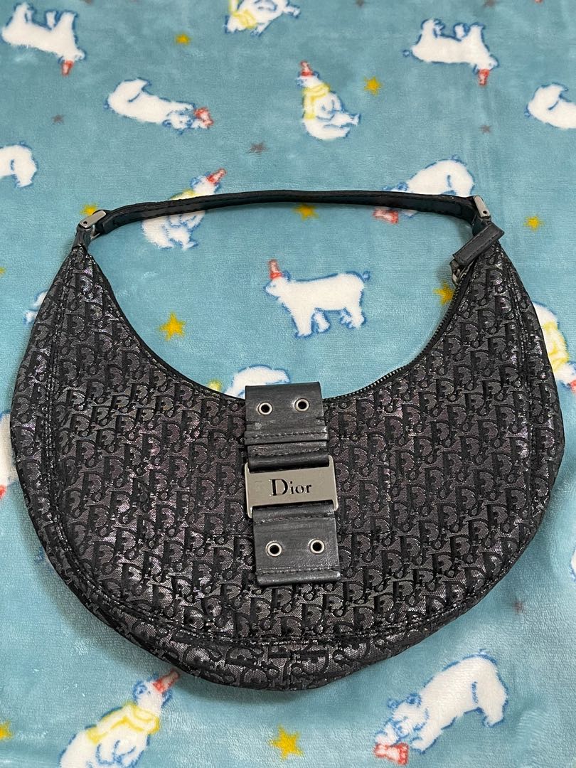 Authentic Dior Half Moon Bag with Flaw, Luxury, Bags & Wallets on Carousell
