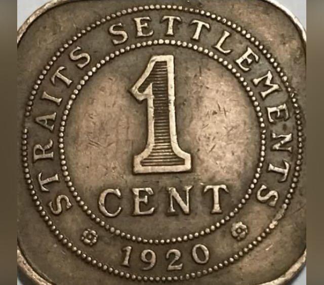 Authentic Original Vintage 1920 Straits Settlements 1 Cent India Coin ...