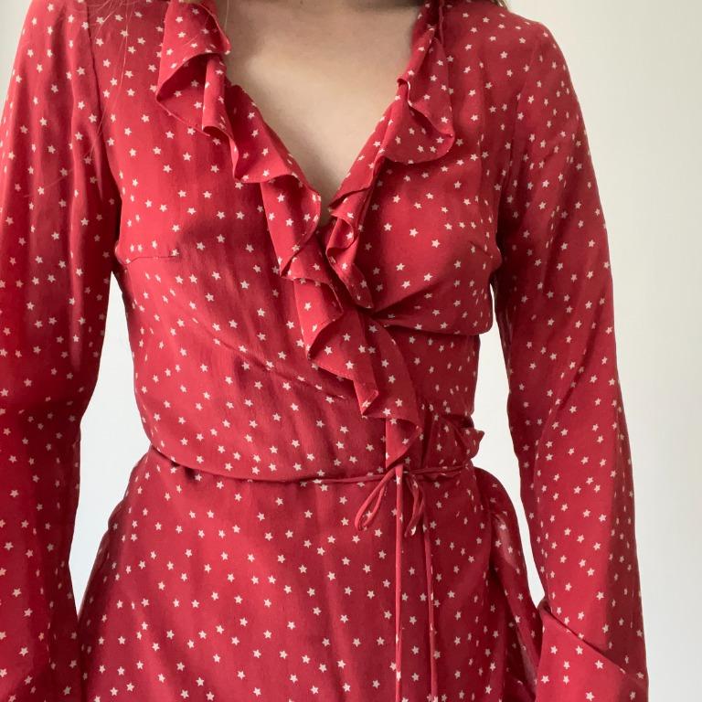 Authentic Realisation Par wrap dress (The Alexandra) in Red Star, Women ...