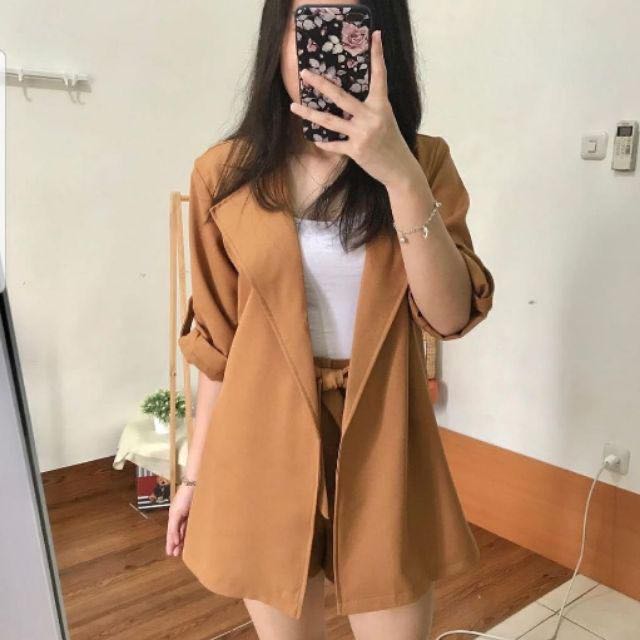 Blazer Set 2 pieces (Blazer & Short) available in Coksu/Brown Aesthetic ...