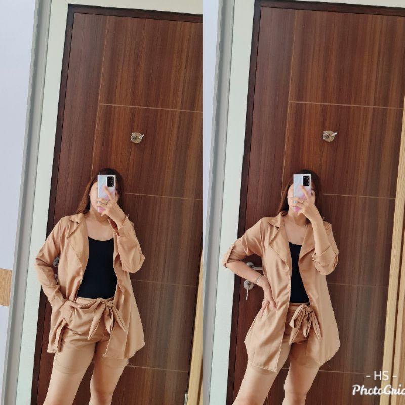 Blazer Set 2 pieces (Blazer & Short) available in Coksu/Brown Aesthetic ...