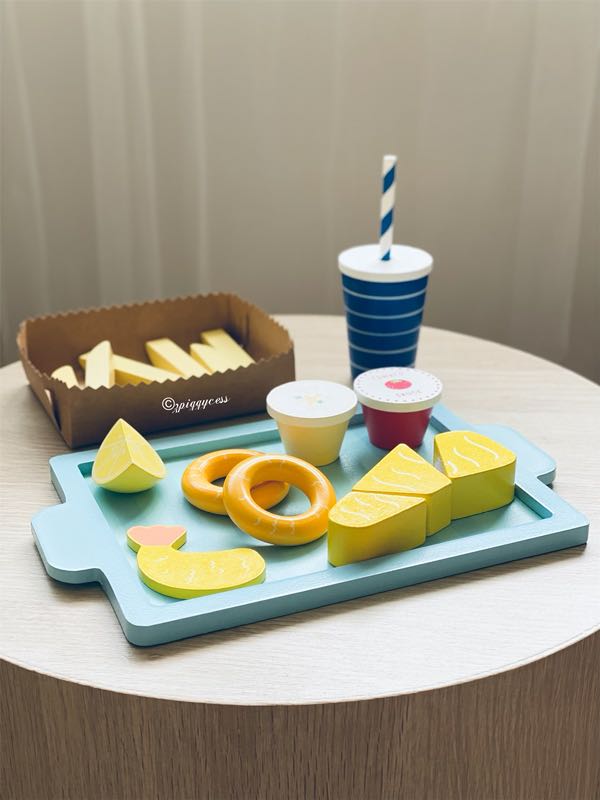 BNIB Wooden Toys Pretend Play Fish & Chips Set, Hobbies & Toys, Toys ...