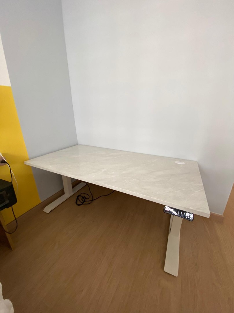 Electronic adjustable Height Table marble design customised, Furniture ...