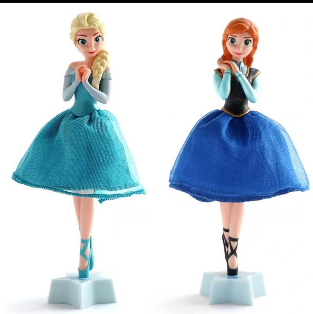 Frozen Elsa Anna Ballerina Figurine Toy Birthday Cake Topper Decoration ...