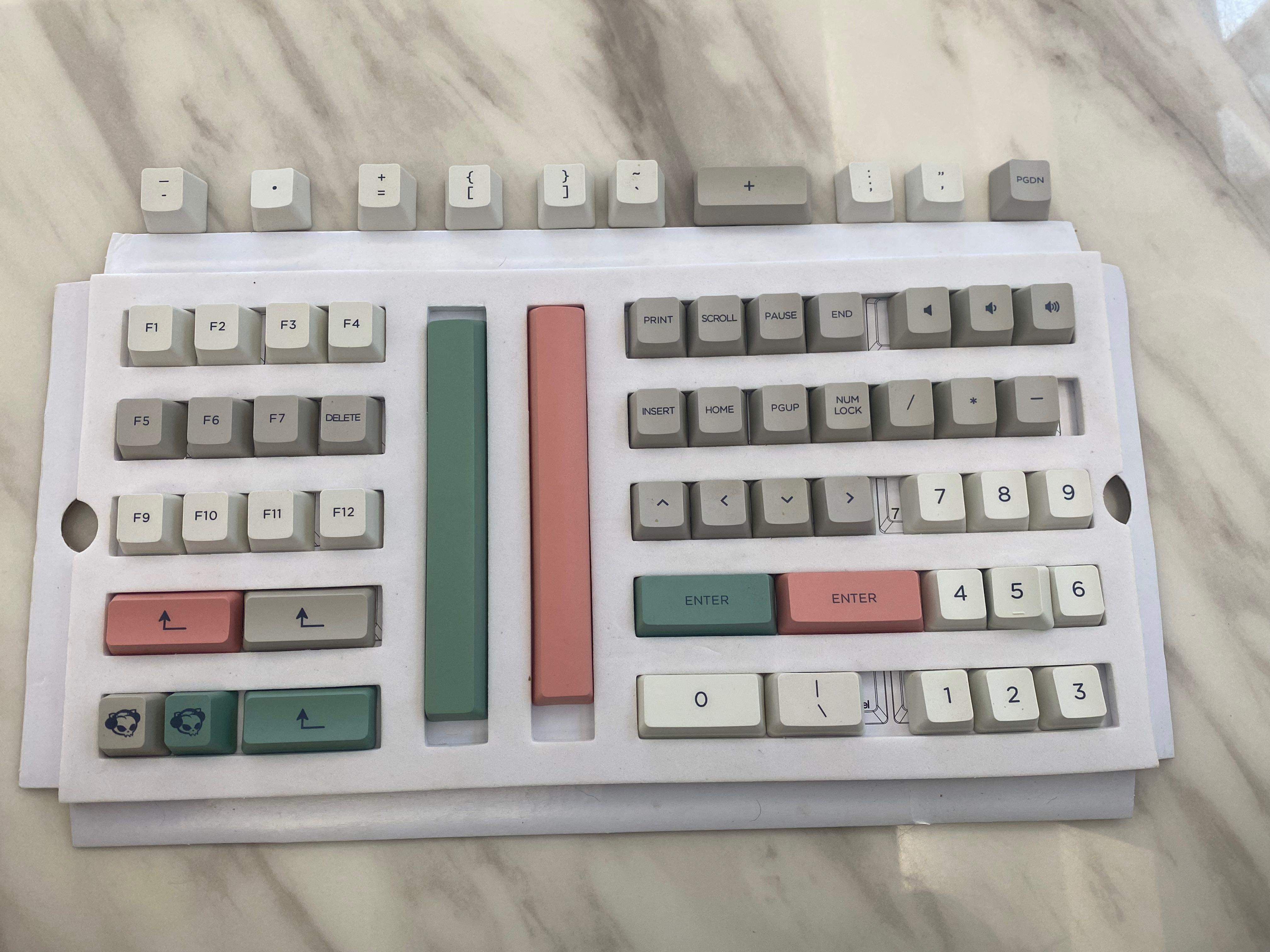 Japanese + 9009 Keycap Set (blue+red on grey), Computers & Tech, Parts ...