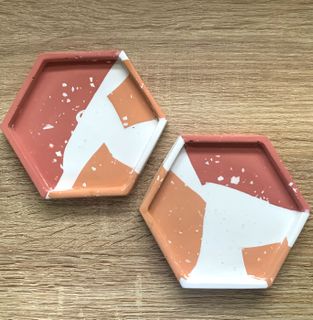 Jesmonite Coasters / Trinket tays, Hobbies & Toys, Stationery & Craft ...