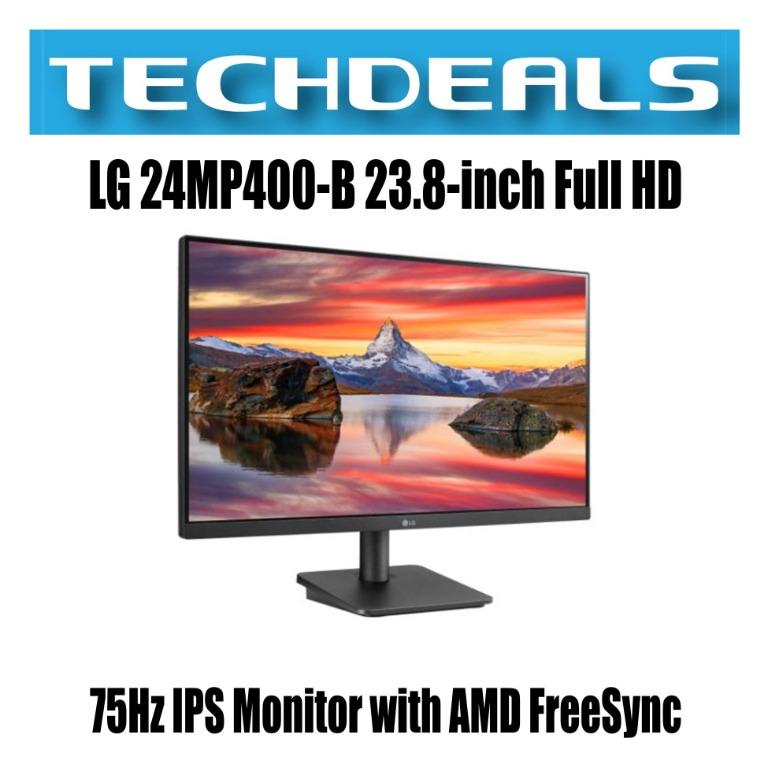 LG 24MP400-B 23.8-inch Full HD 75Hz IPS Monitor with AMD FreeSync ...