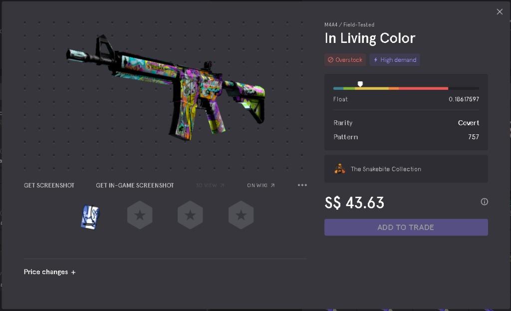 M4A4 | In Living Color, Video Gaming, Gaming Accessories, In-Game ...