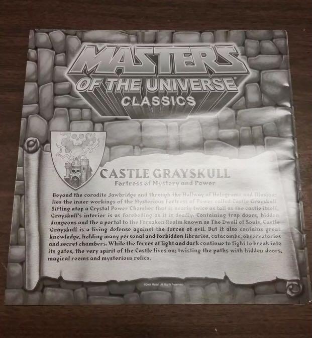 Masters of the Universe MOTU Classics Map of Castle Grayskull, Hobbies ...