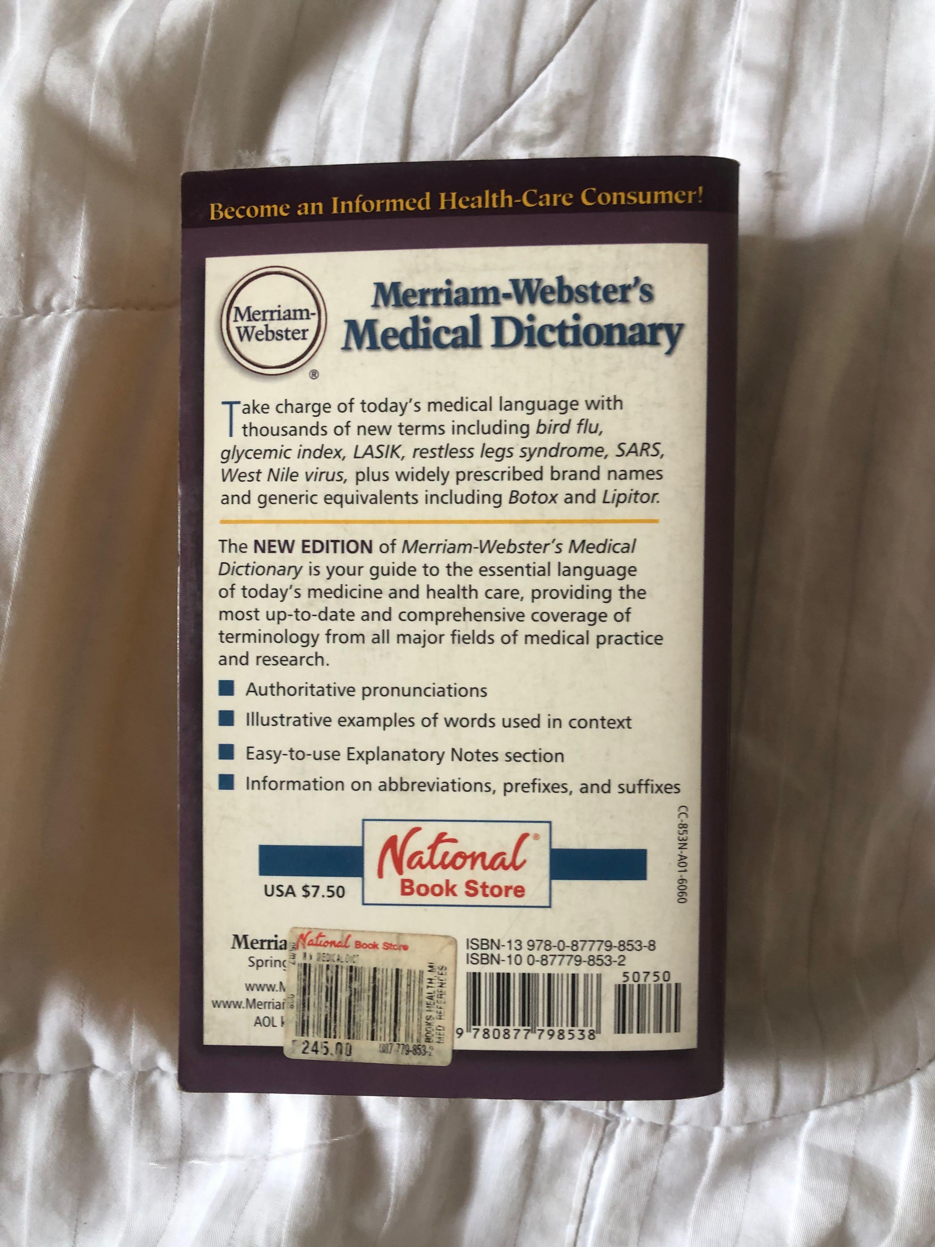 Merriam Webster's Medical Dictionary, Hobbies & Toys, Books & Magazines ...