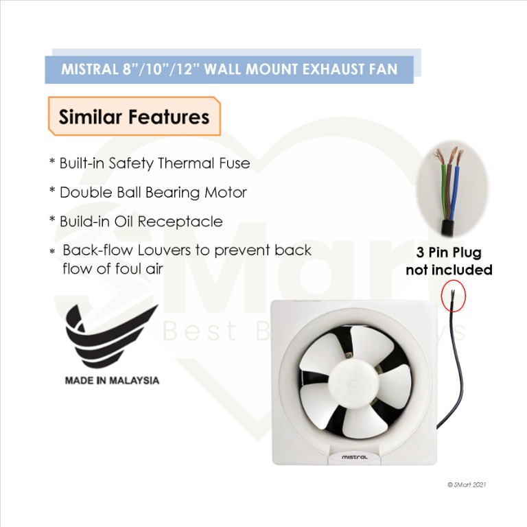 Mistral 8" 10" 12" Exhaust Fan *PM FOR INSTALLATION", Furniture & Home ...