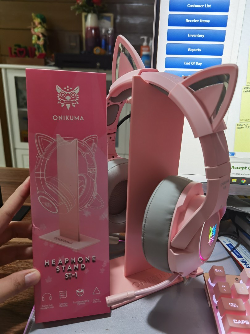 ONIKUMA HEADSET & STAND PINK, Computers & Tech, Desktops on Carousell