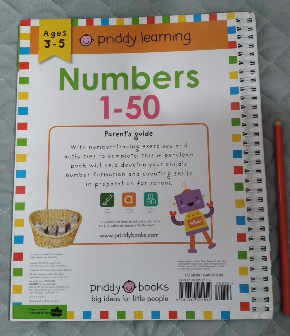 Priddy Learning: Numbers 1-100 (wipe clean), Hobbies & Toys, Books ...