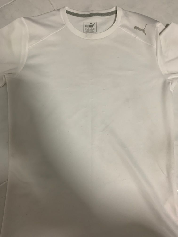 Puma white dri-fit Tshirt, Men's Fashion, Activewear on Carousell
