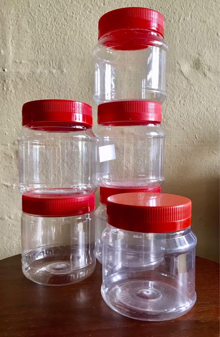 Red Top Plastic Containers, Furniture & Home Living, Kitchenware ...