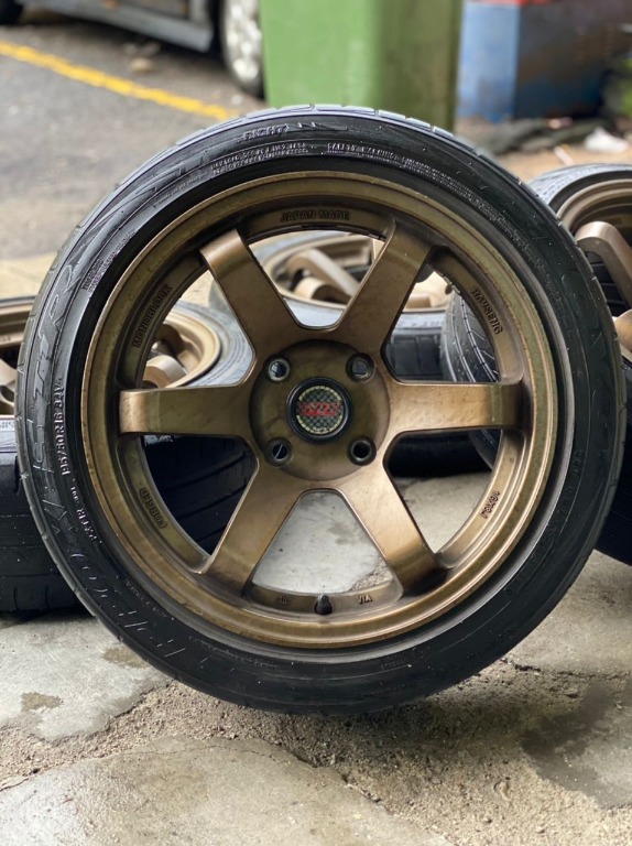 TE37 16 inch sport rim Iriz tyre 70%, Auto Accessories on Carousell