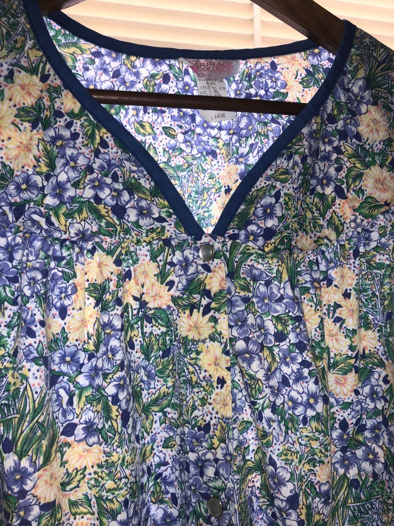 Vintage Blue House Dress, Women's Fashion, Dresses & Sets, Dresses on ...