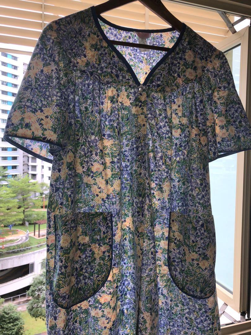 Vintage Blue House Dress, Women's Fashion, Dresses & Sets, Dresses on ...