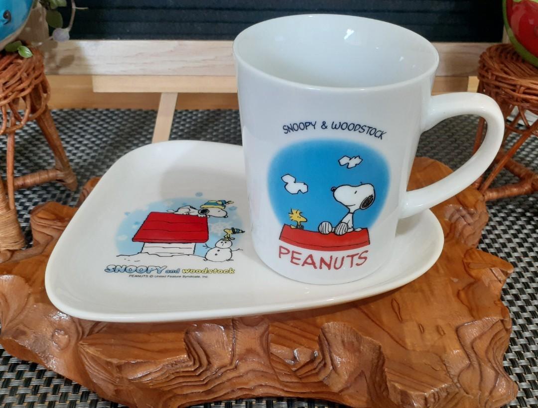Vintage SNOOPY PEANUTS* KFC Novelty Saucer CoasterPlate and Snoopy Mug ...