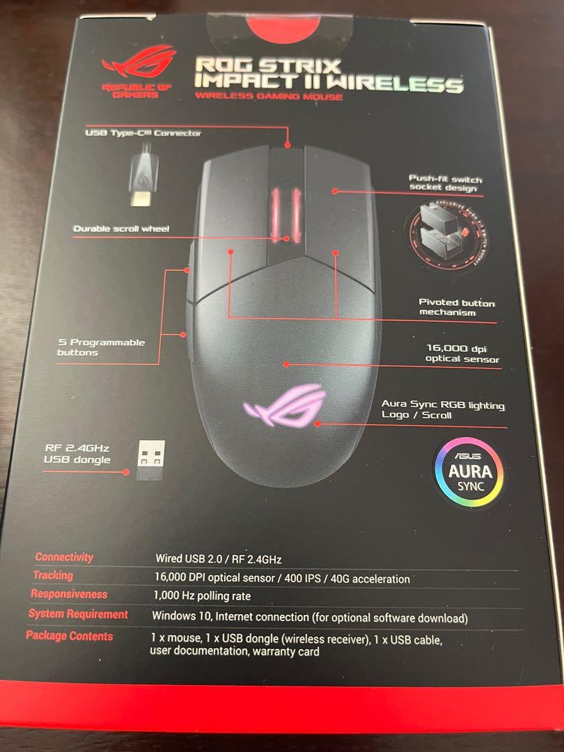 ASUS ROG Strix Impact II Wireless RGB 無線遊戲滑鼠, 電子遊戲, 遊戲機配件, 互動遊戲Figure ...