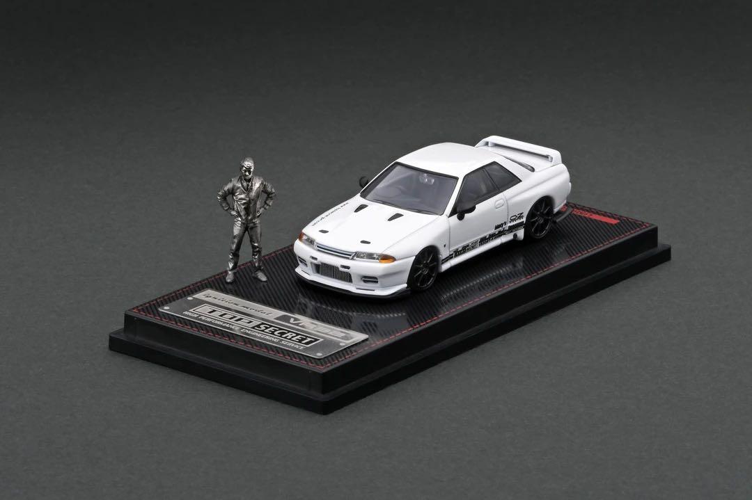 Ignition Model 1:64 Die-Cast Model Car IG2389 Top Secret GT-R VR32 White With Smokey Nagata ...