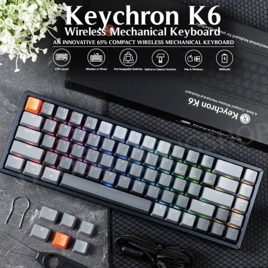 Keychron K6 Wireless Mechanical Keyboard, Computers & Tech, Parts ...