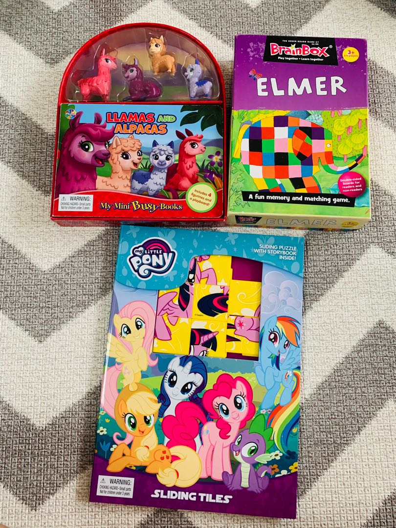 Little Pony Sliding Tiles Book + Elmer Brain Box , Hobbies & Toys ...