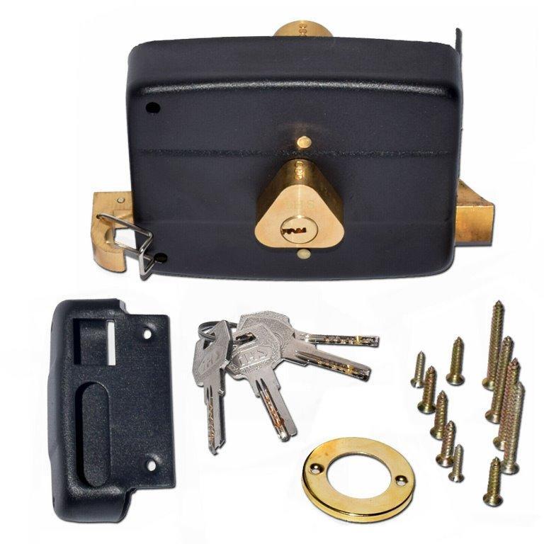 DOOR LOCK RIM WITH CYLINDERAND 3 BARS 120mm ( DAF), Furniture & Home ...