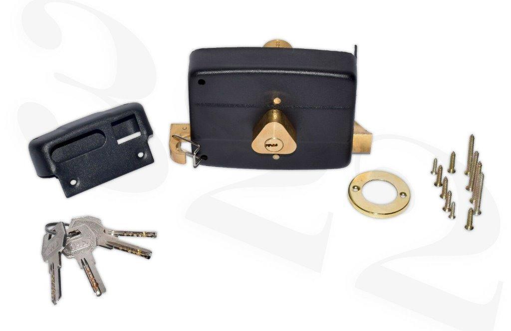 DOOR LOCK RIM WITH CYLINDERAND 3 BARS 120mm ( DAF), Furniture & Home ...