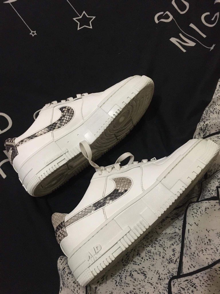 Nike Air Force 1 Snake Skin Low 2021, Women's Fashion, Footwear ...