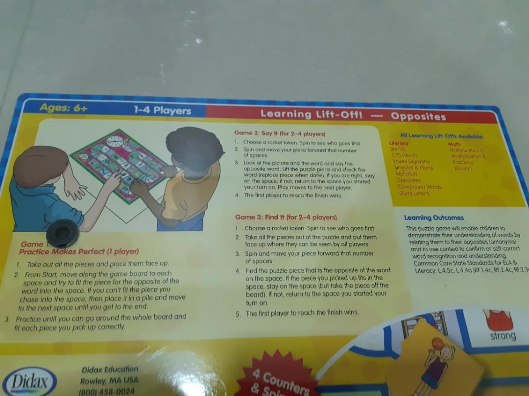 Opposites Puzzle game, Hobbies & Toys, Toys & Games on Carousell