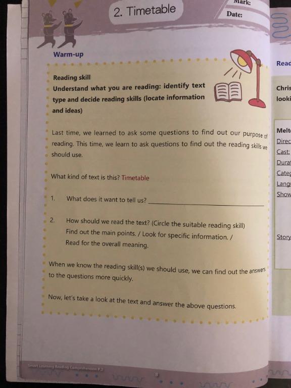 Smart Learning - English Reading Comprehension (Primary 2), 興趣及遊戲, 書本 ...