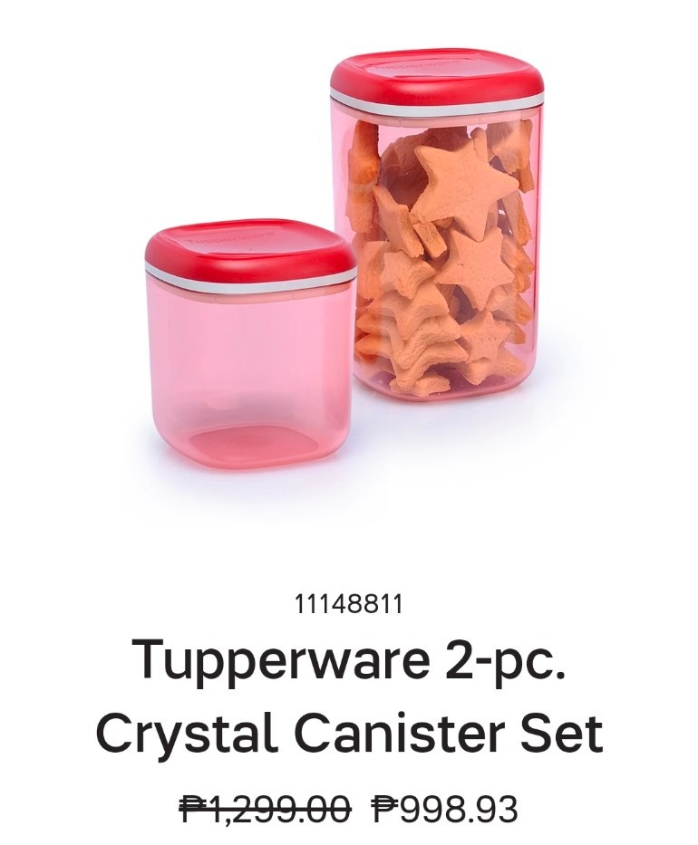Tupperware Crystal Canister Set, Furniture & Home Living, Kitchenware ...