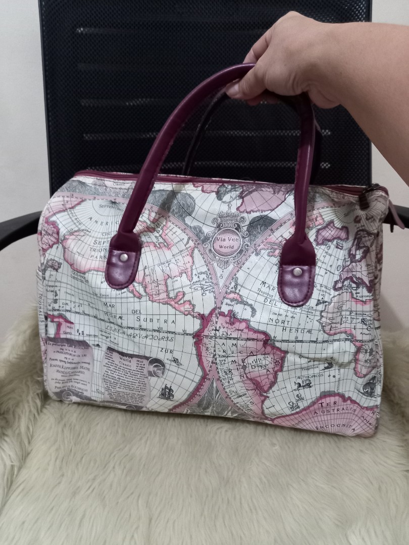 VIA VEE WORLD MAP BAG, Women's Fashion, Bags & Wallets, Tote Bags on ...