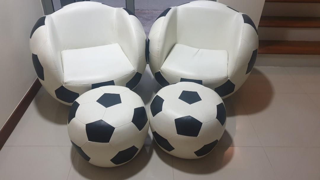 Football sofa set with leg rest, Furniture & Home Living, Furniture ...