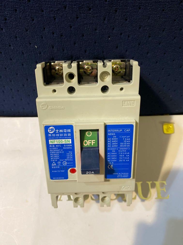 士林電機 無熔線斷路器 NF100-SN 3P, 家具及居家用品, 燈飾及風扇, 燈飾在旋轉拍賣