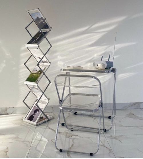 Aesthetic Acrylic Foldable Table and Chair, Furniture & Home Living ...