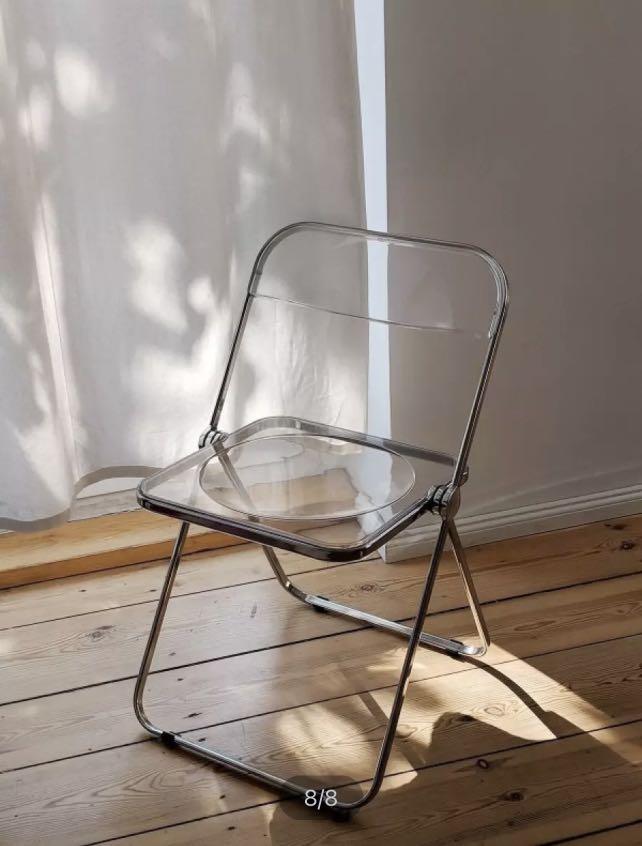 Aesthetic Acrylic Foldable Table and Chair, Furniture & Home Living ...