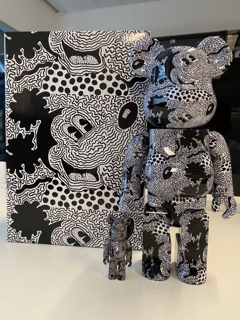 Bearbrick x Keith Haring x Disney Mickey Mouse 100% & 400% Set Be ...
