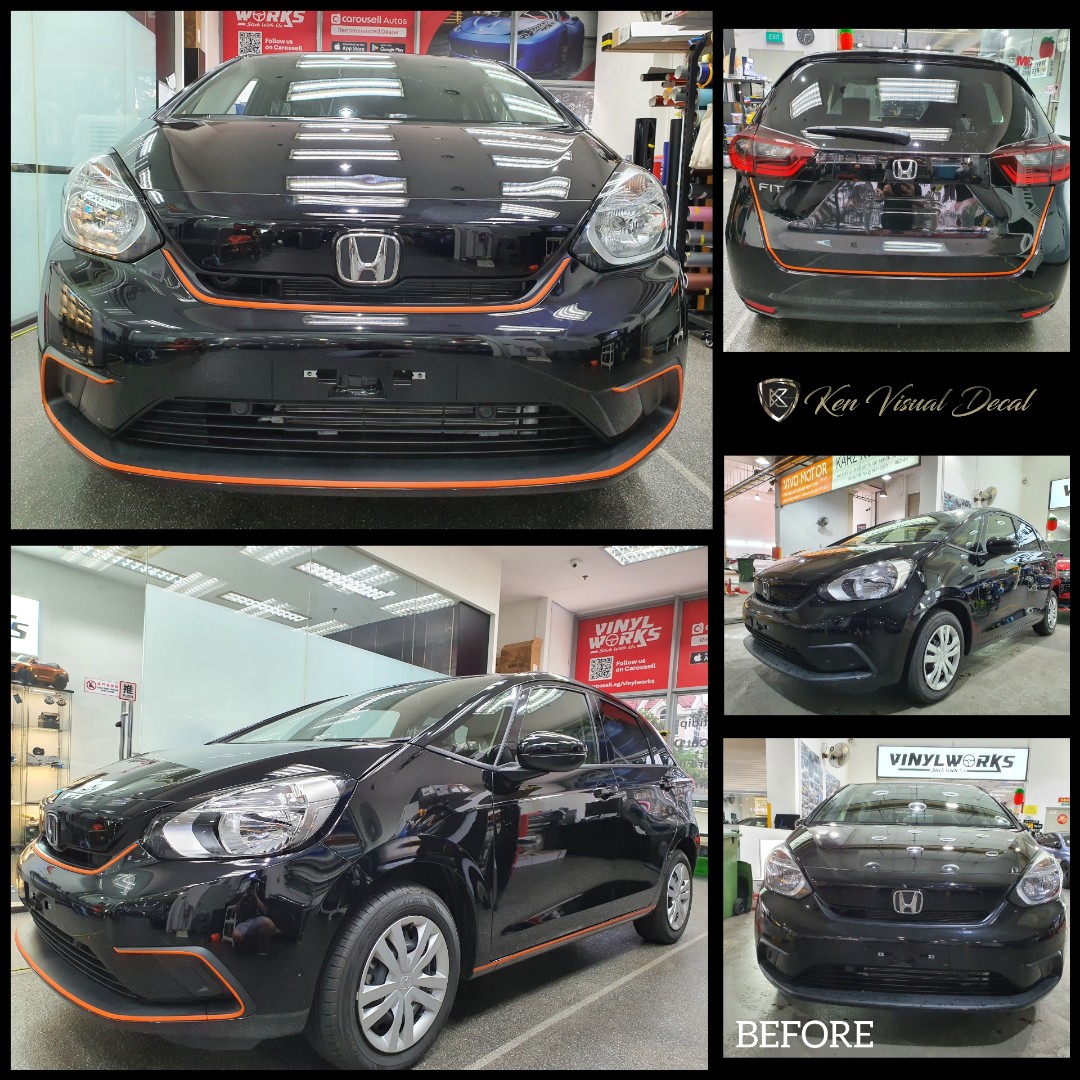 Car Wrap - Honda Fit vinyl lining strips, Car Accessories, Car ...