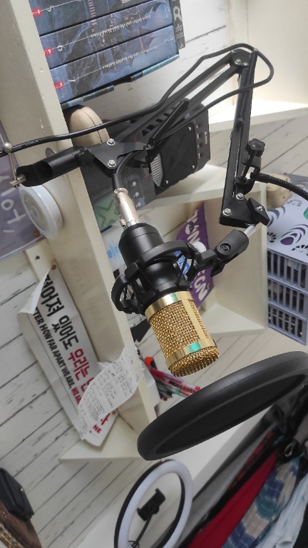 CONDENSER MIC WITH V8 Sound Card, Audio, Voice Recorders on Carousell